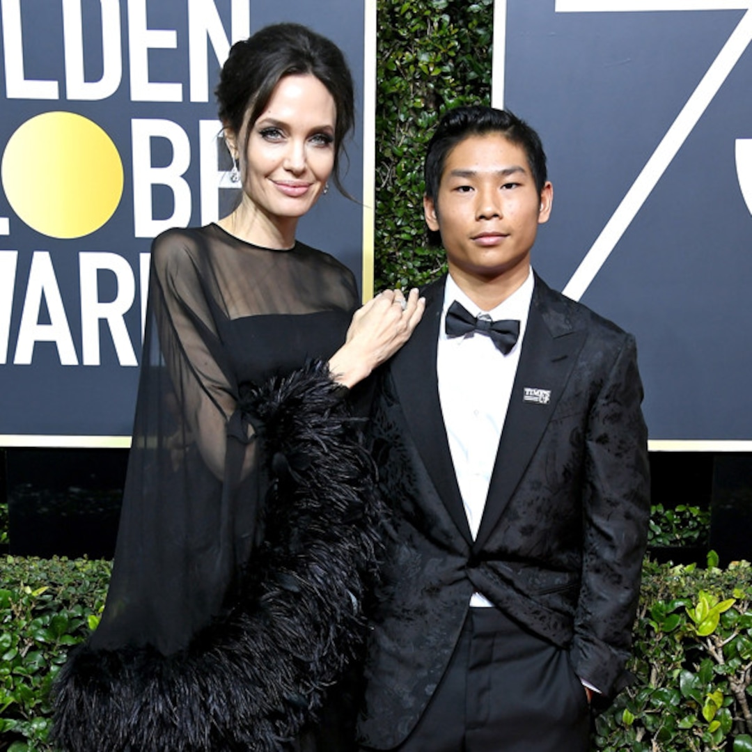 Angelina Jolie And Son Pax Jolie Pitt Hit The 2018 Golden Globes
